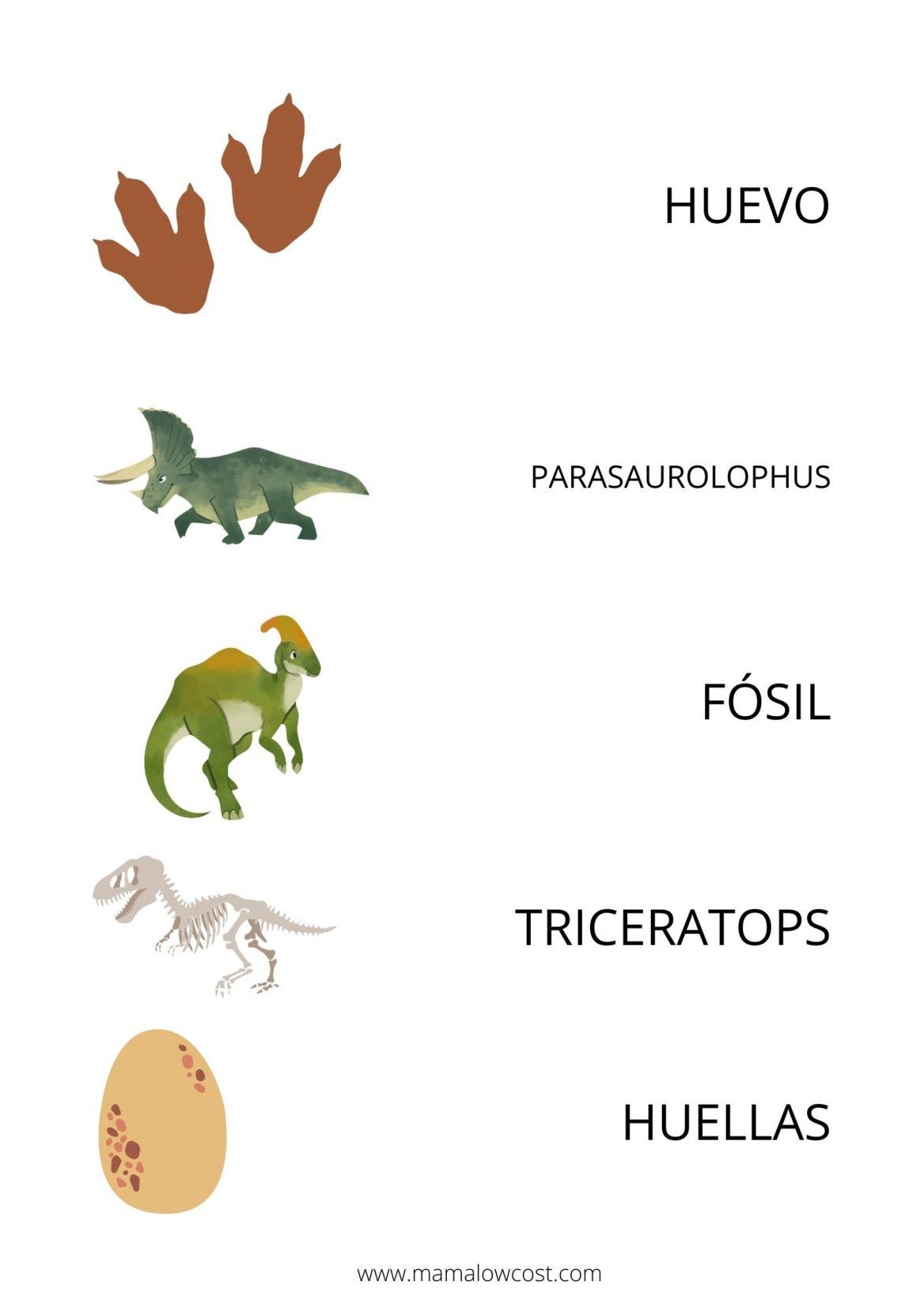 dinosaurios y material imprimible